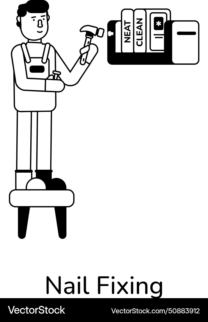 Nail fixing Royalty Free Vector Image - VectorStock