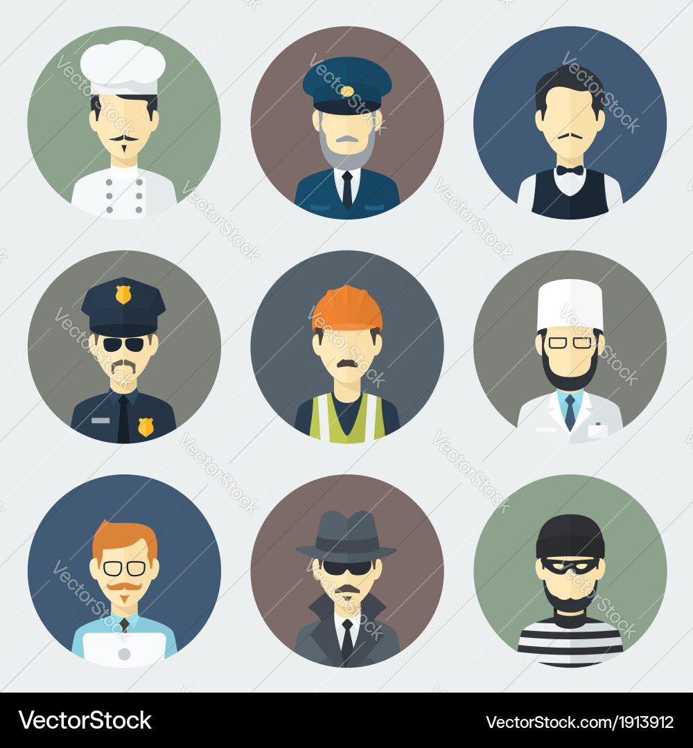 Occupations icons set Royalty Free Vector Image