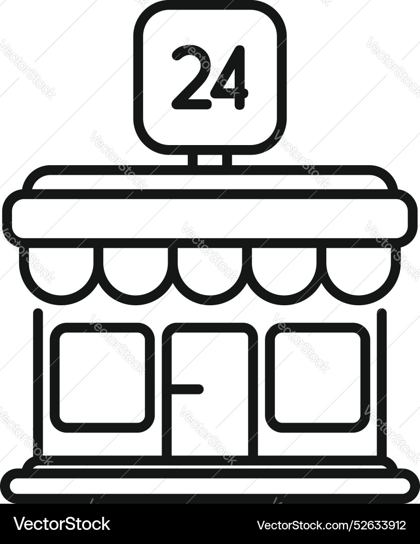 Small business facade showing open hours sign Vector Image