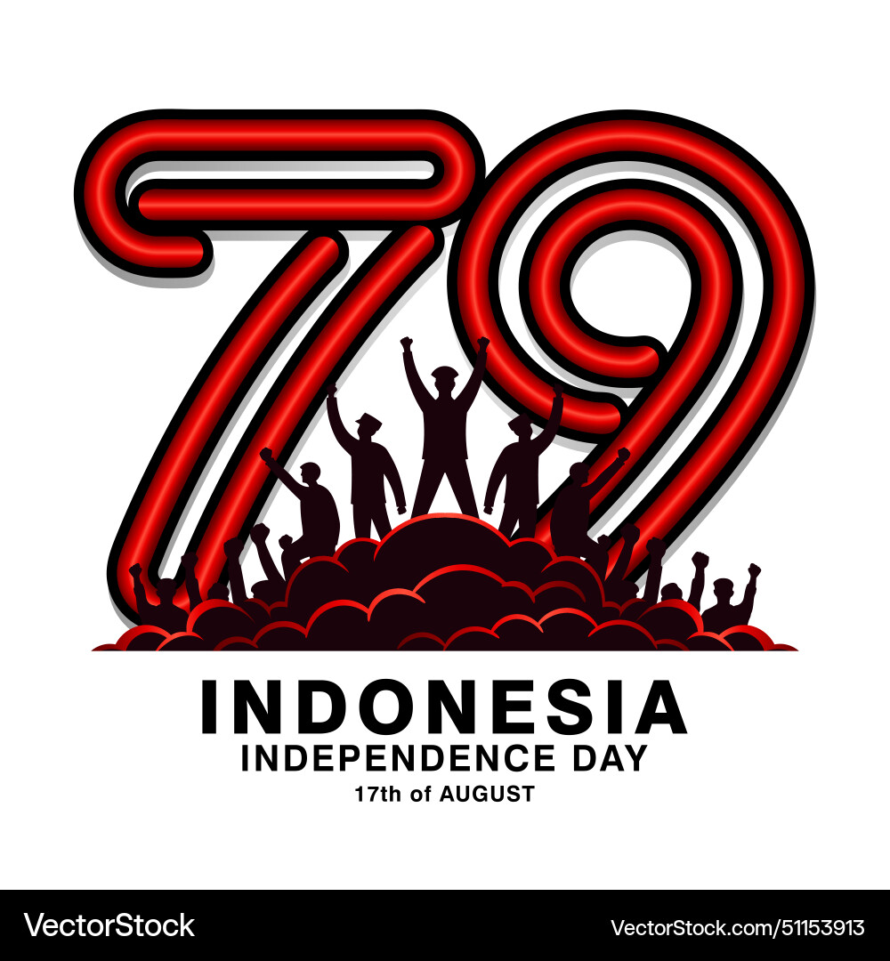 79th indonesian independence day concept logo Vector Image