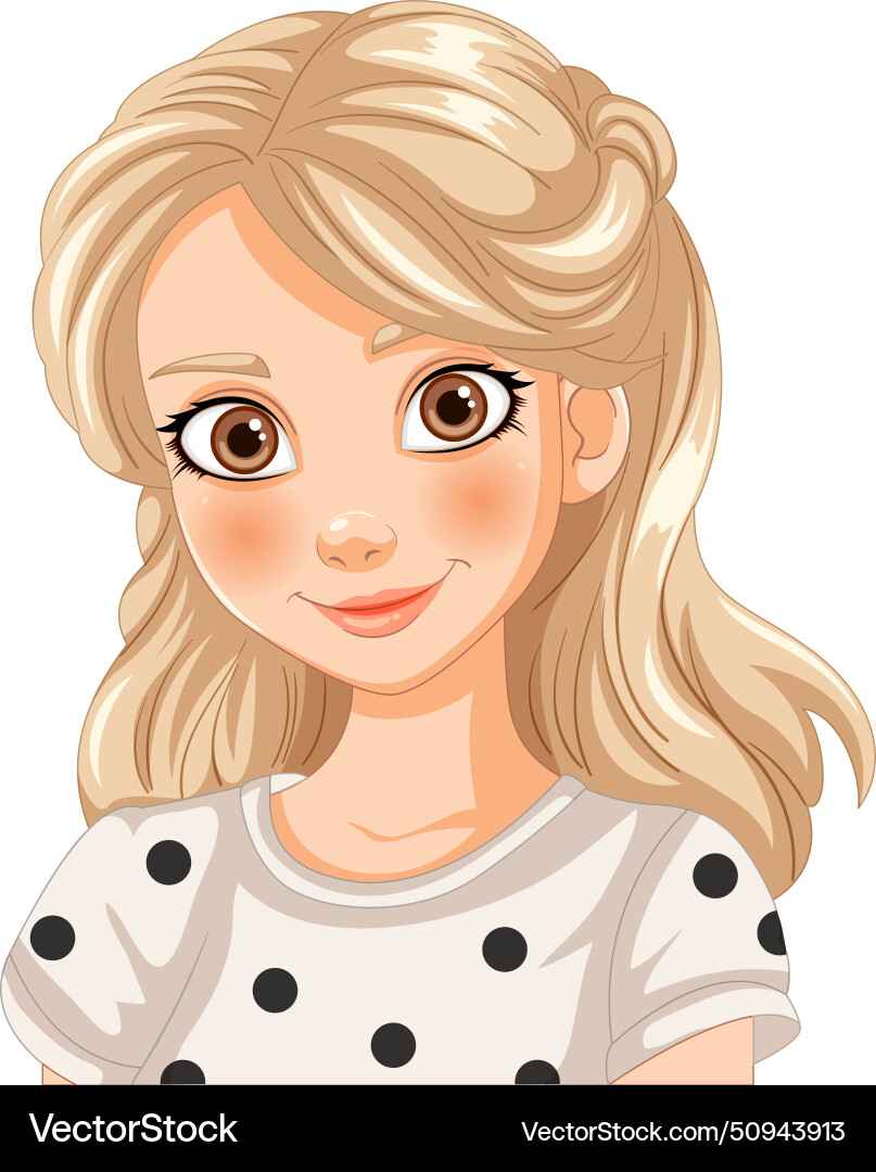 A cheerful young girl smiling Royalty Free Vector Image