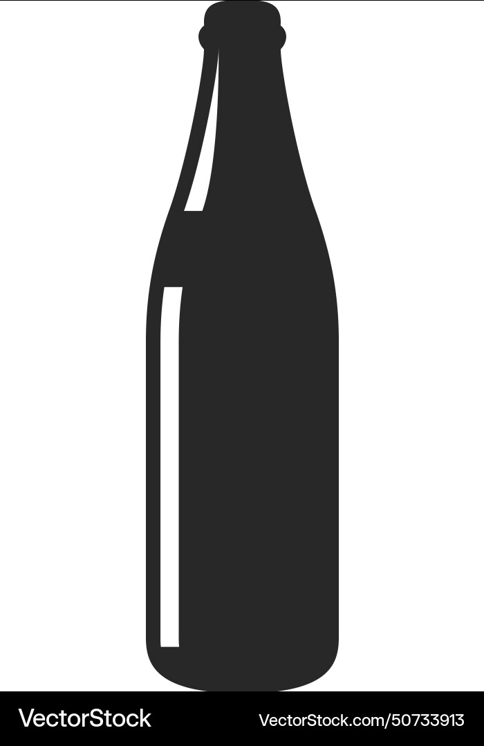 Alcohol glass bottle black icon drink symbol Vector Image