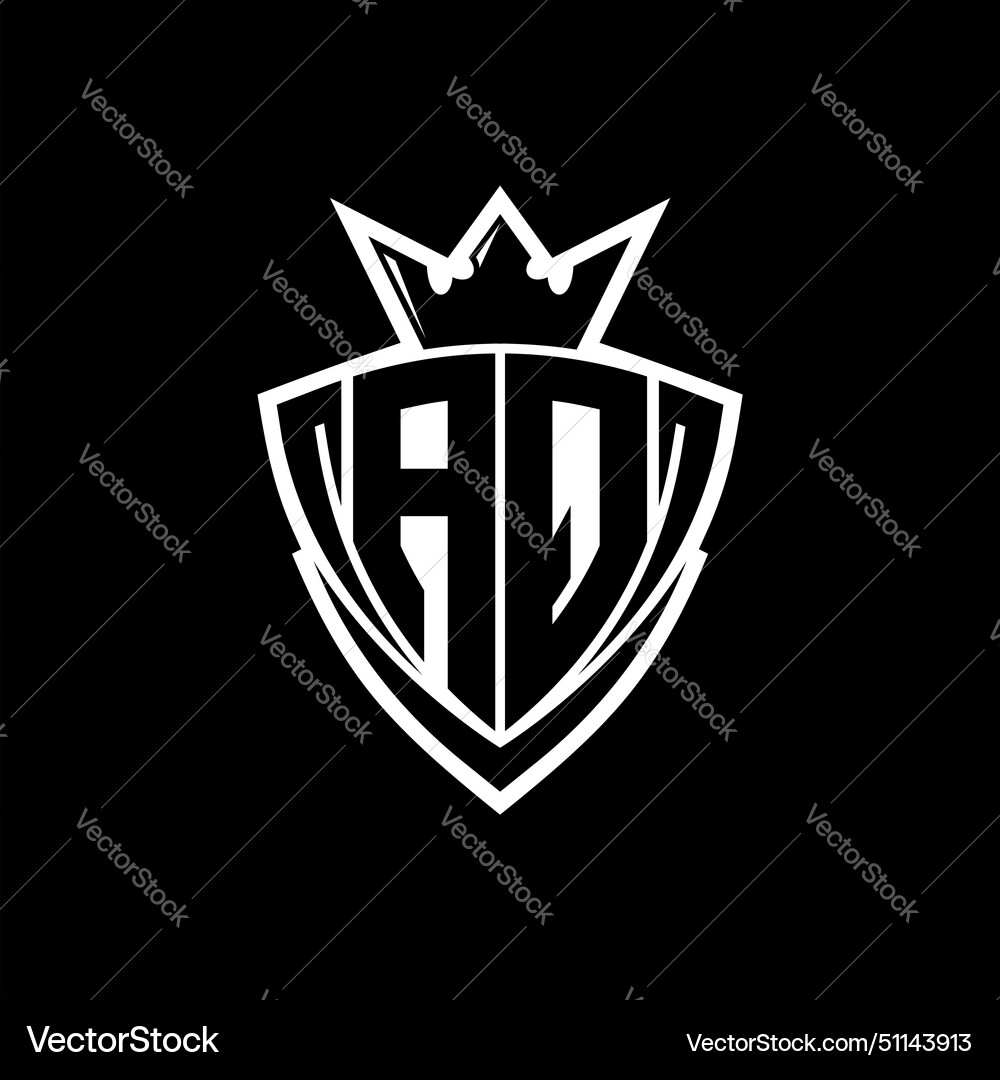 Aq letter logo with sharp triangle shield shape Vector Image