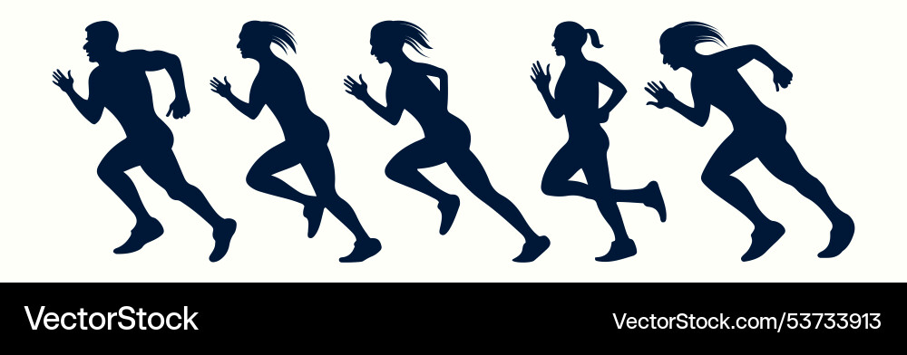 Athletic like running or walking silhouettes Vector Image