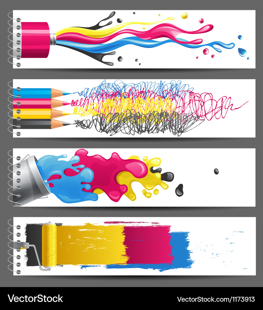 Cmyk banners Royalty Free Vector Image - VectorStock