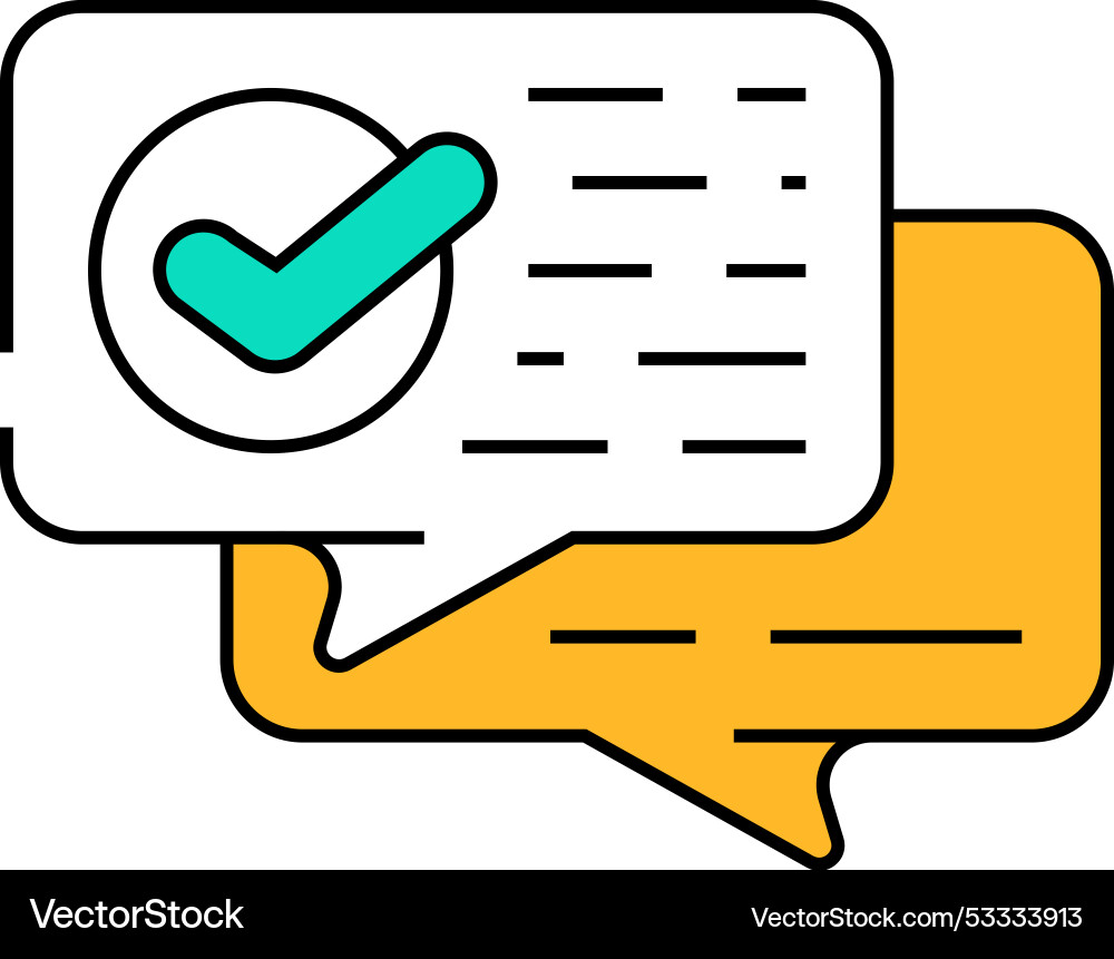 Conversation approval icon color Royalty Free Vector Image