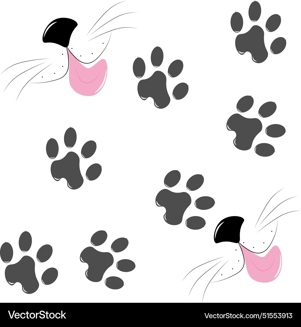 Cute silhouette of a cats muzzle nose mustache Vector Image