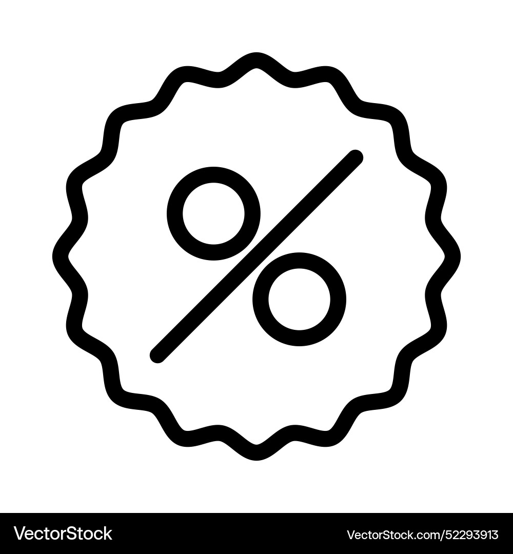 Discount icon linear logo mark in black and white Vector Image