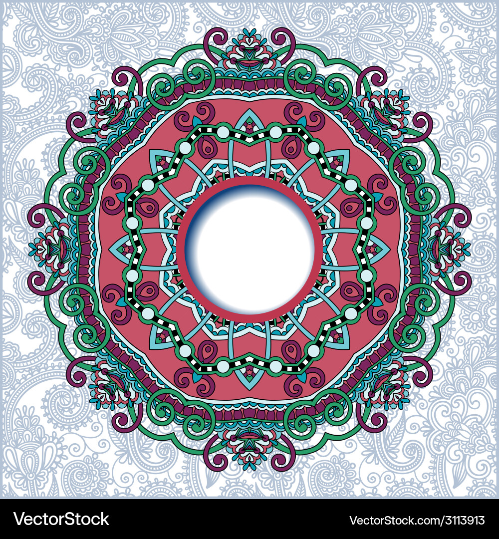 Floral round pattern in ukrainian oriental ethnic Vector Image