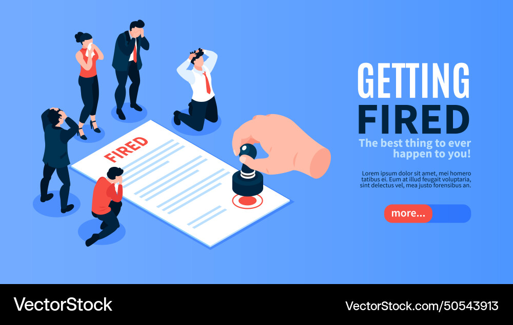 Getting fired horizontal banner Royalty Free Vector Image