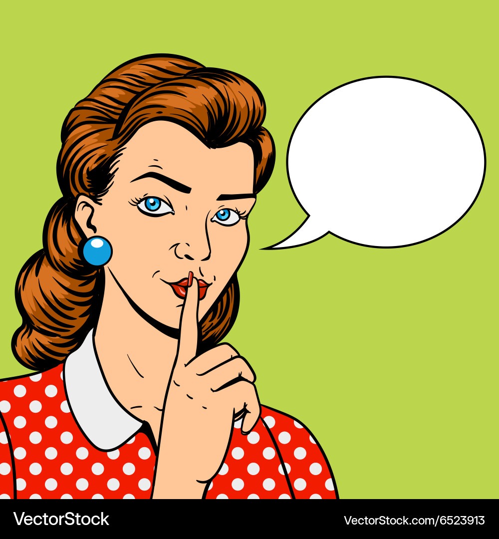 Girl with finger silence gesture Royalty Free Vector Image