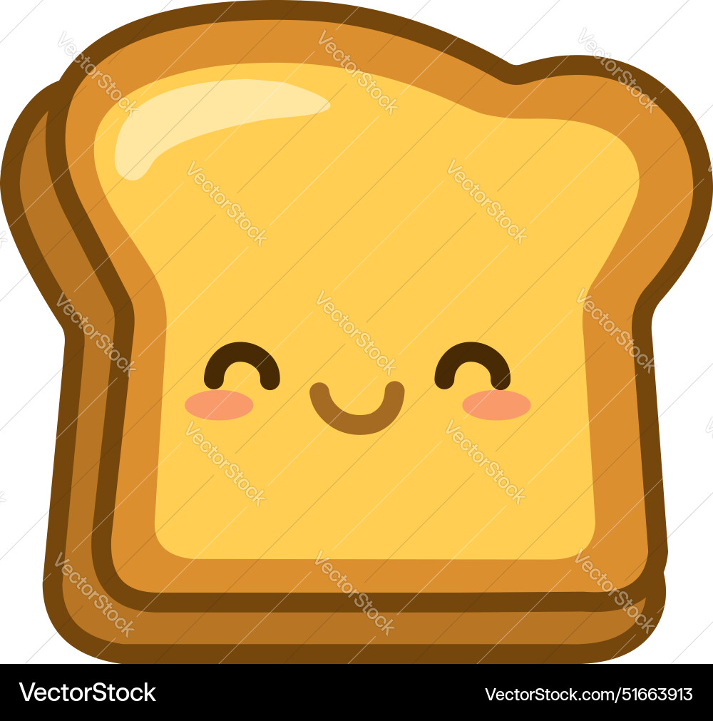 Kawaii toast Royalty Free Vector Image - VectorStock