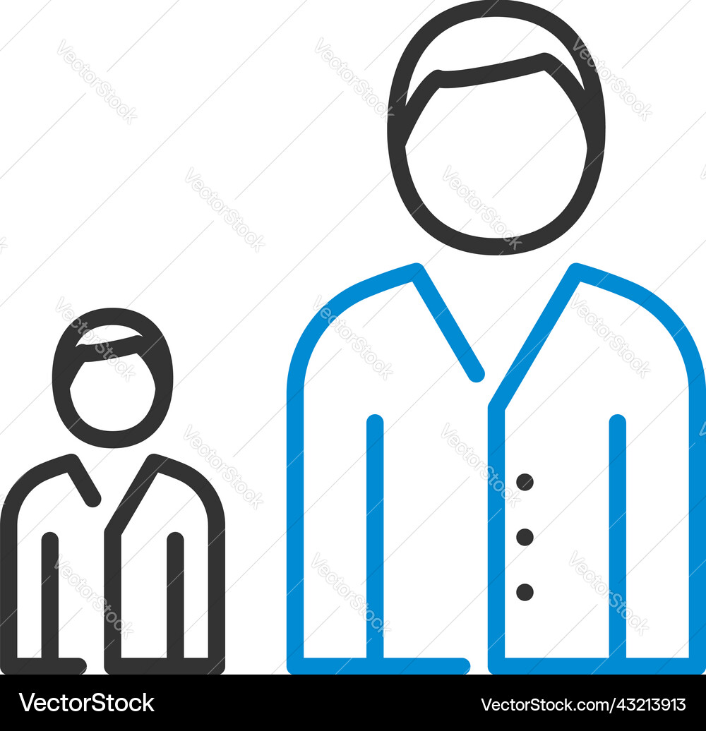 Man boss with subordinate icon Royalty Free Vector Image