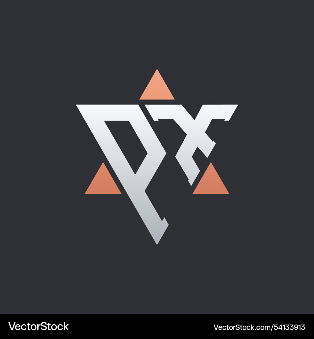 Modern px letter logo design with geometric Vector Image