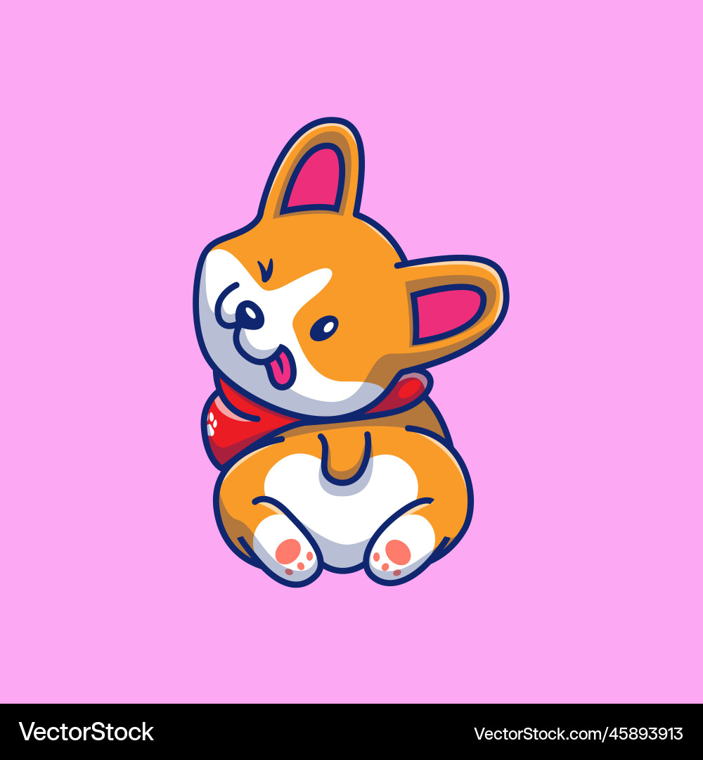 Niedliche Korgi anfällig Cartoon Lizenzfreies Vektorbild