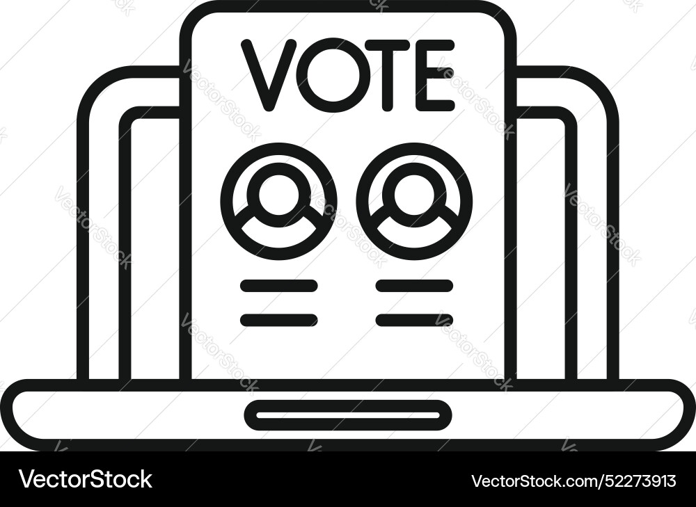 Online vote on laptop representing electronic Vector Image
