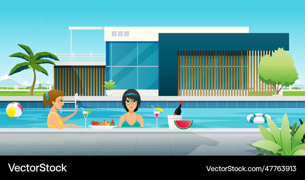 Pool party Royalty Free Vector Image - VectorStock