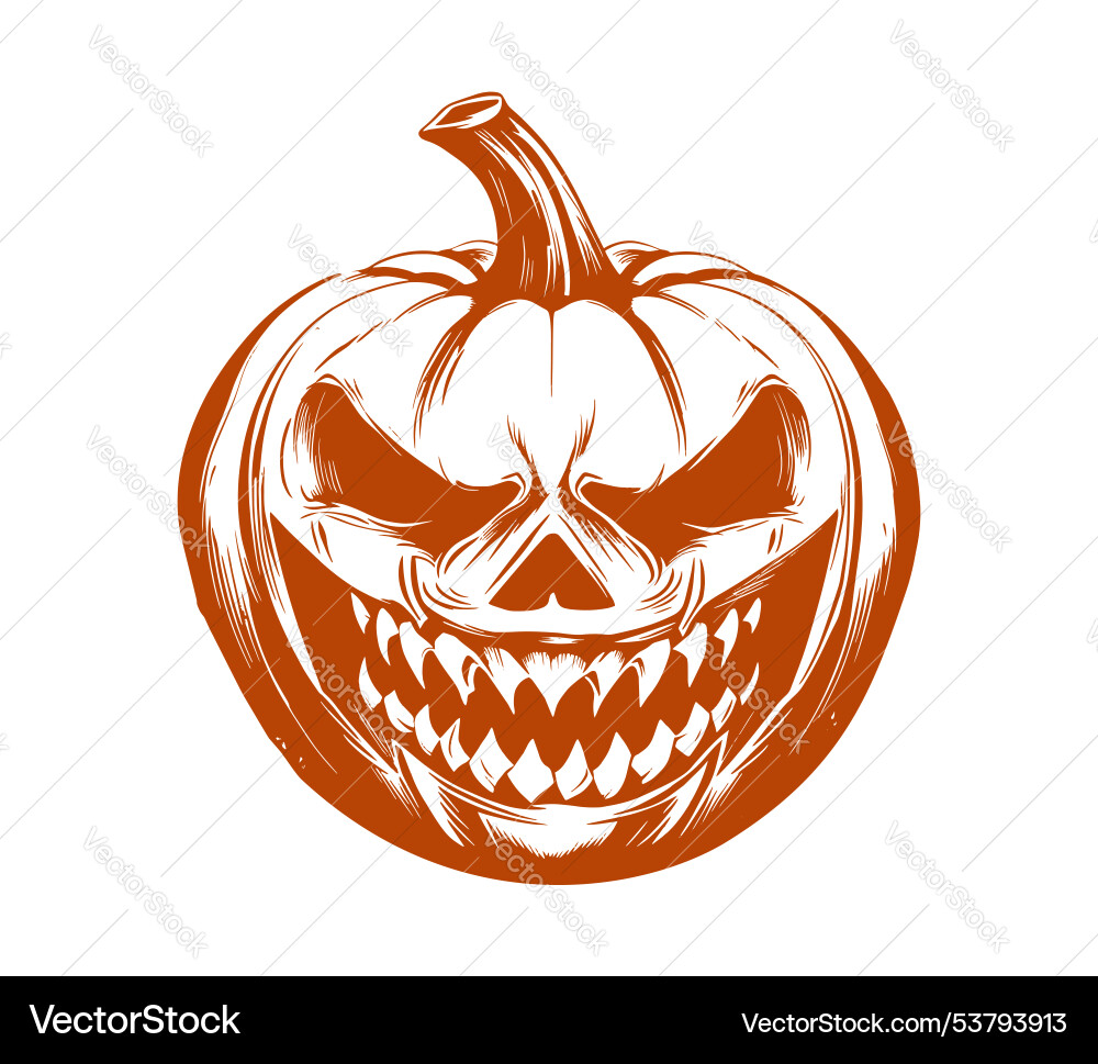 Scary pumpkin spooky horror element image scary Vector Image