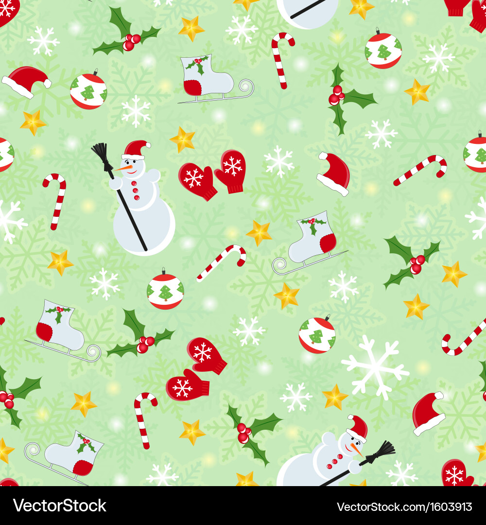 Seamless cute christmas pattern Royalty Free Vector Image