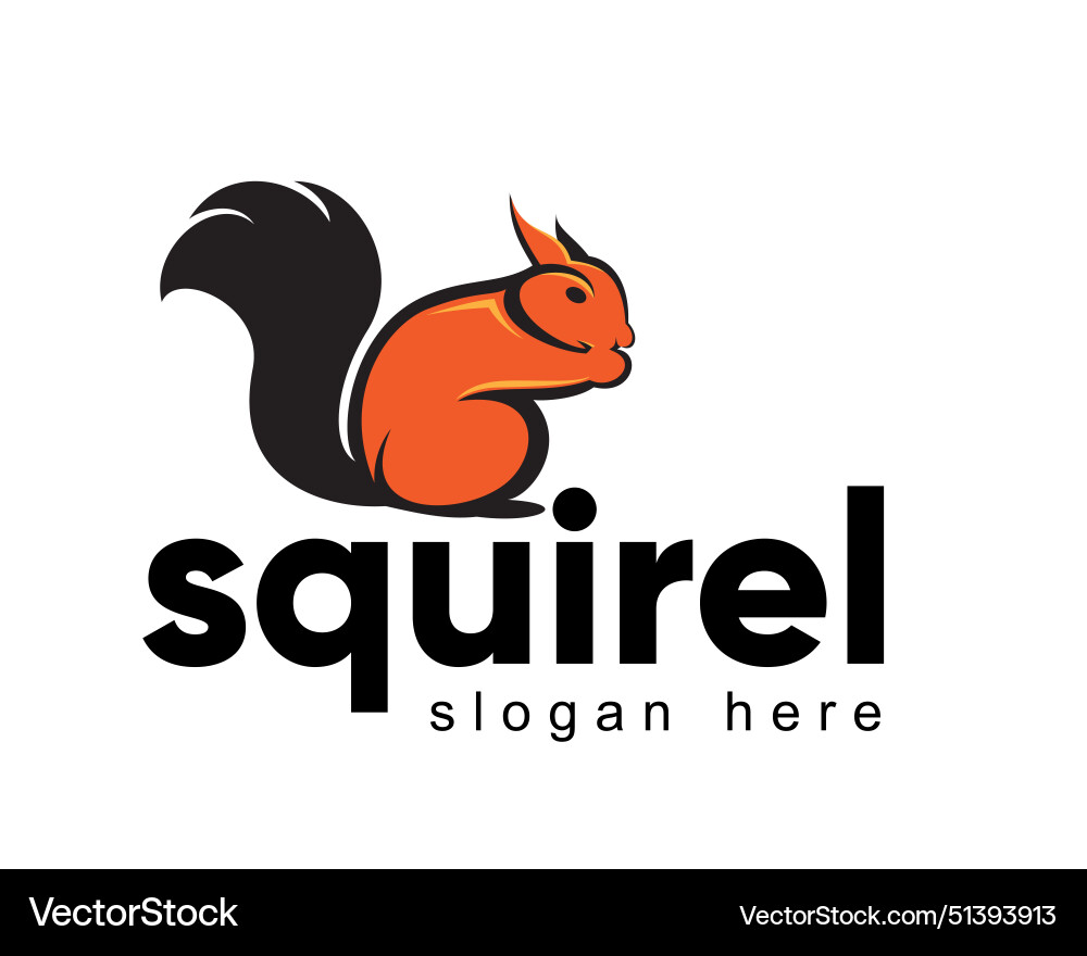 Squirrel logo design Royalty Free Vector Image