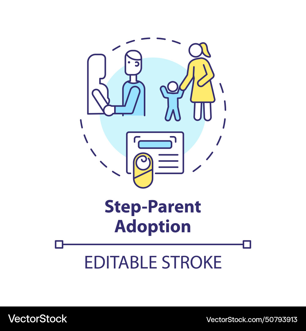 Step parent adoption multi color concept icon Vector Image