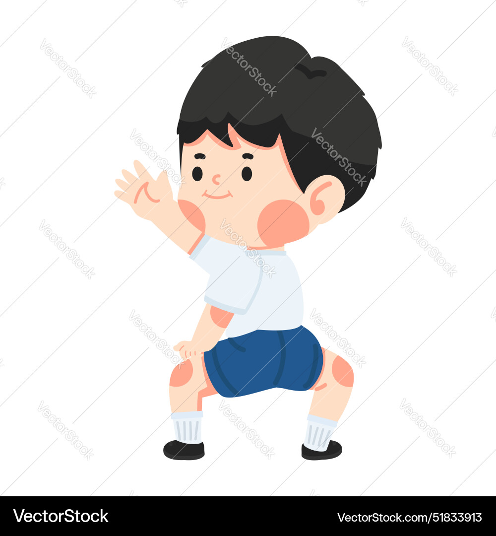 Student boy doing twerk dance from behind Vector Image