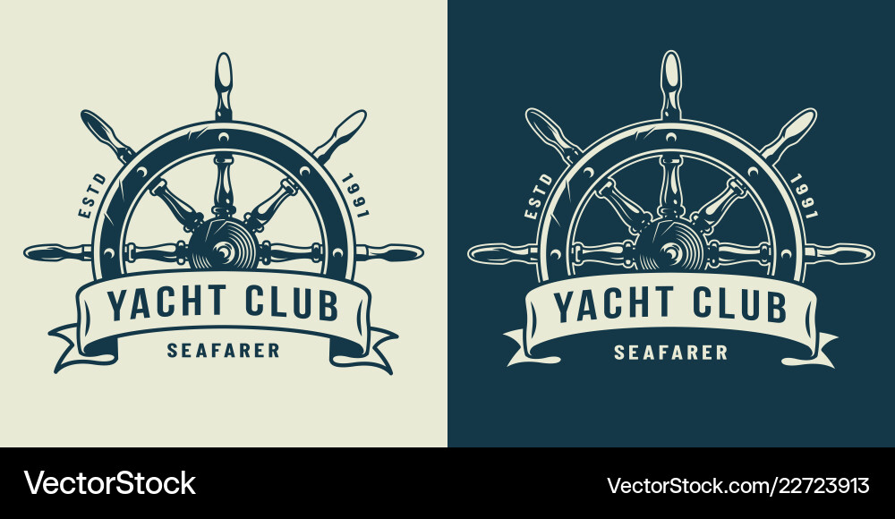 Vintage monochrome maritime logo Royalty Free Vector Image