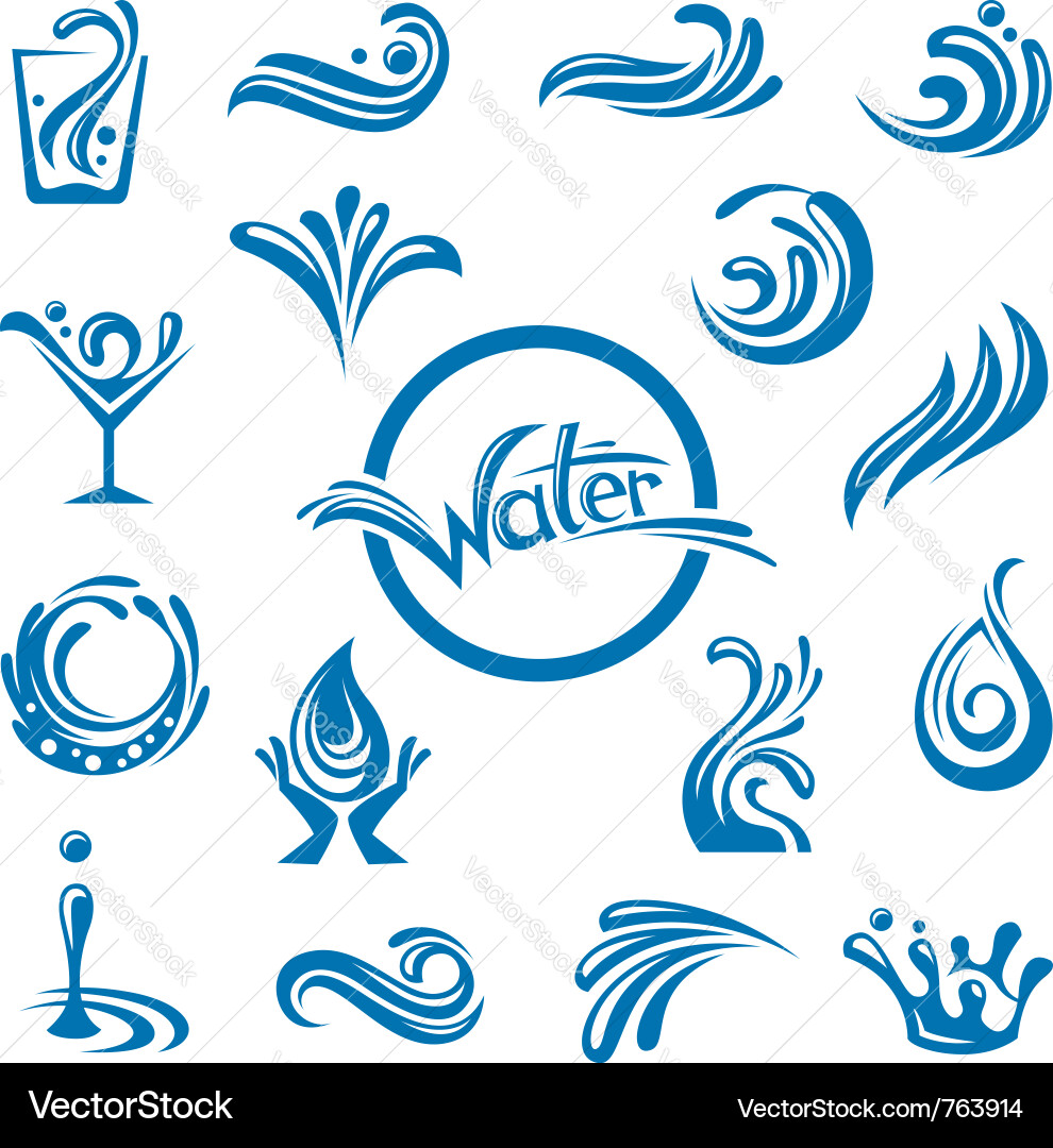 Abstract Water Elements Royalty Free Vector Image