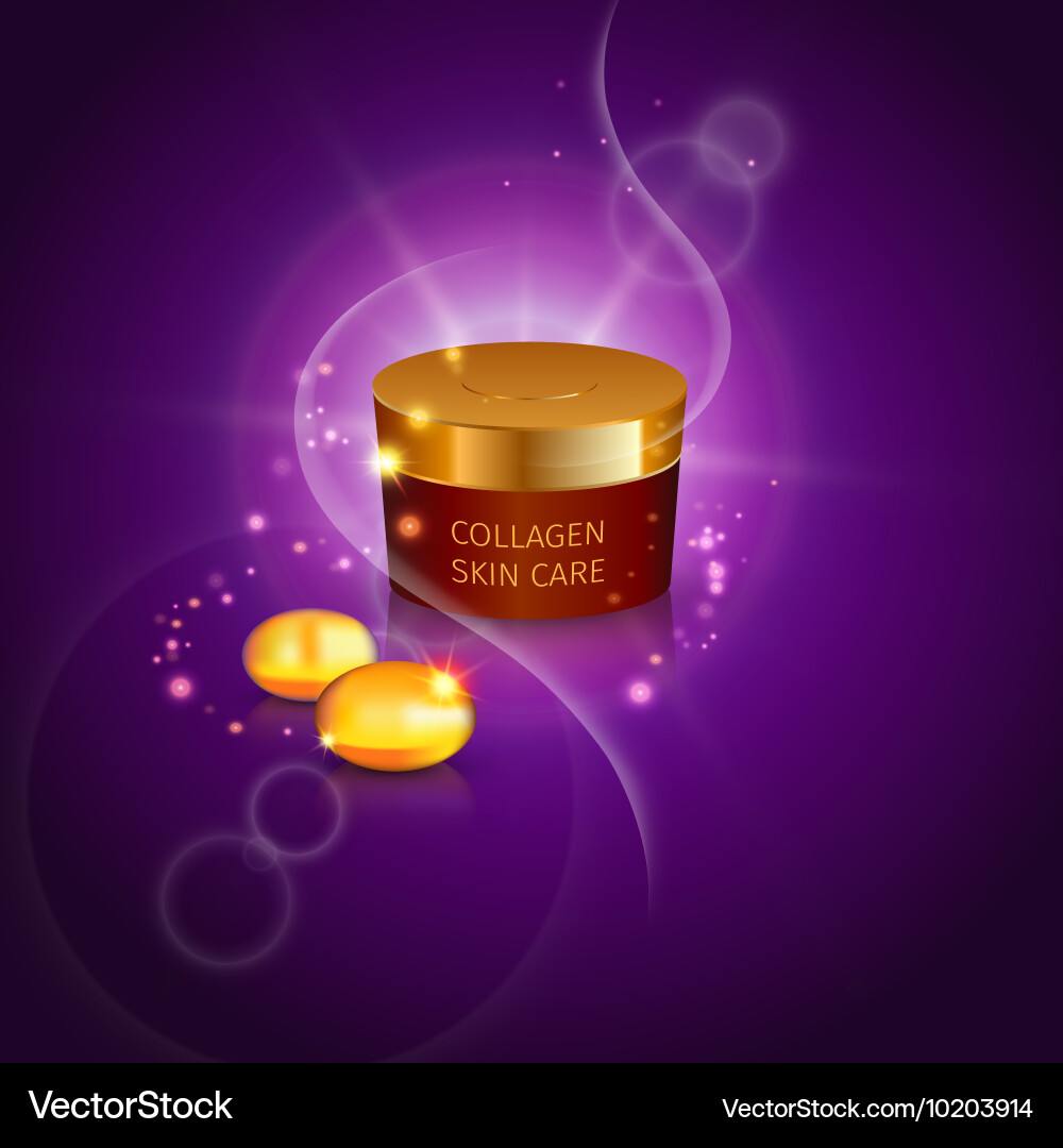 Collagen serum tube poster Royalty Free Vector Image