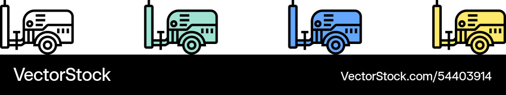 Compressor icon outline green blue and yellow Vector Image