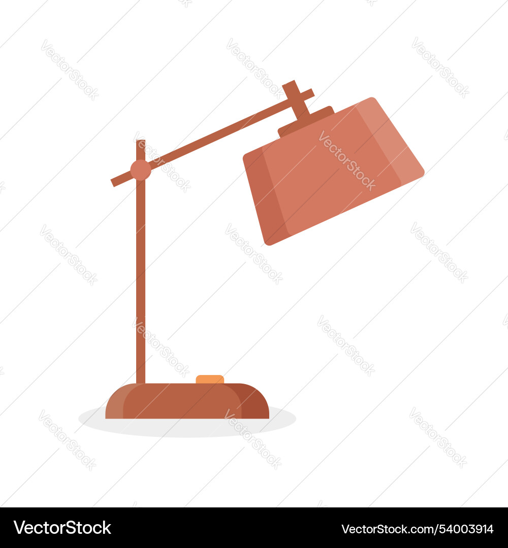 Desk lamp icon in flat style spotlight Royalty Free Vector
