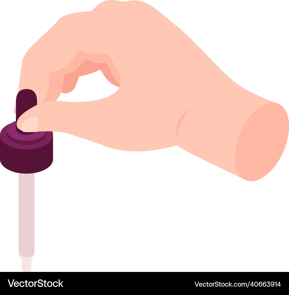 Hand with pipette composition Royalty Free Vector Image