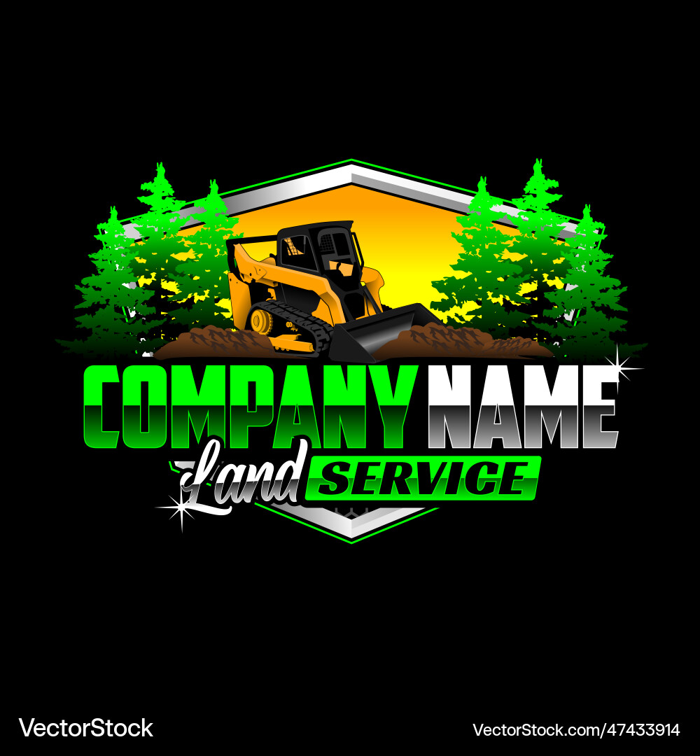 Land Clearing & Excavation Logo Royalty Free Vector