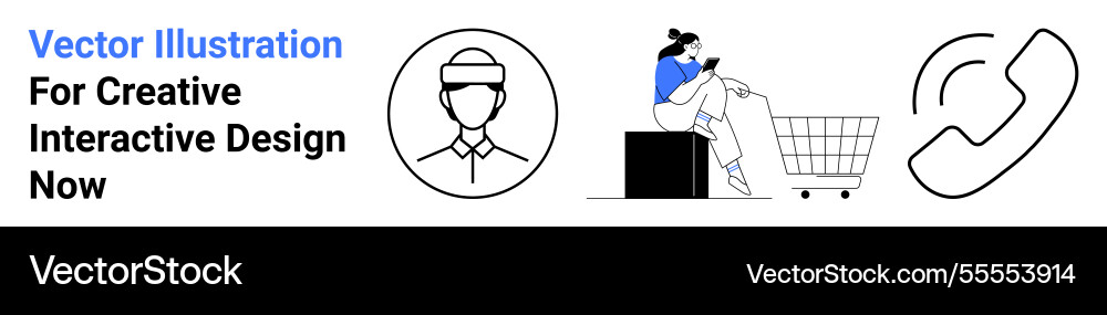 Modern ecommerce and communication design Vector Image