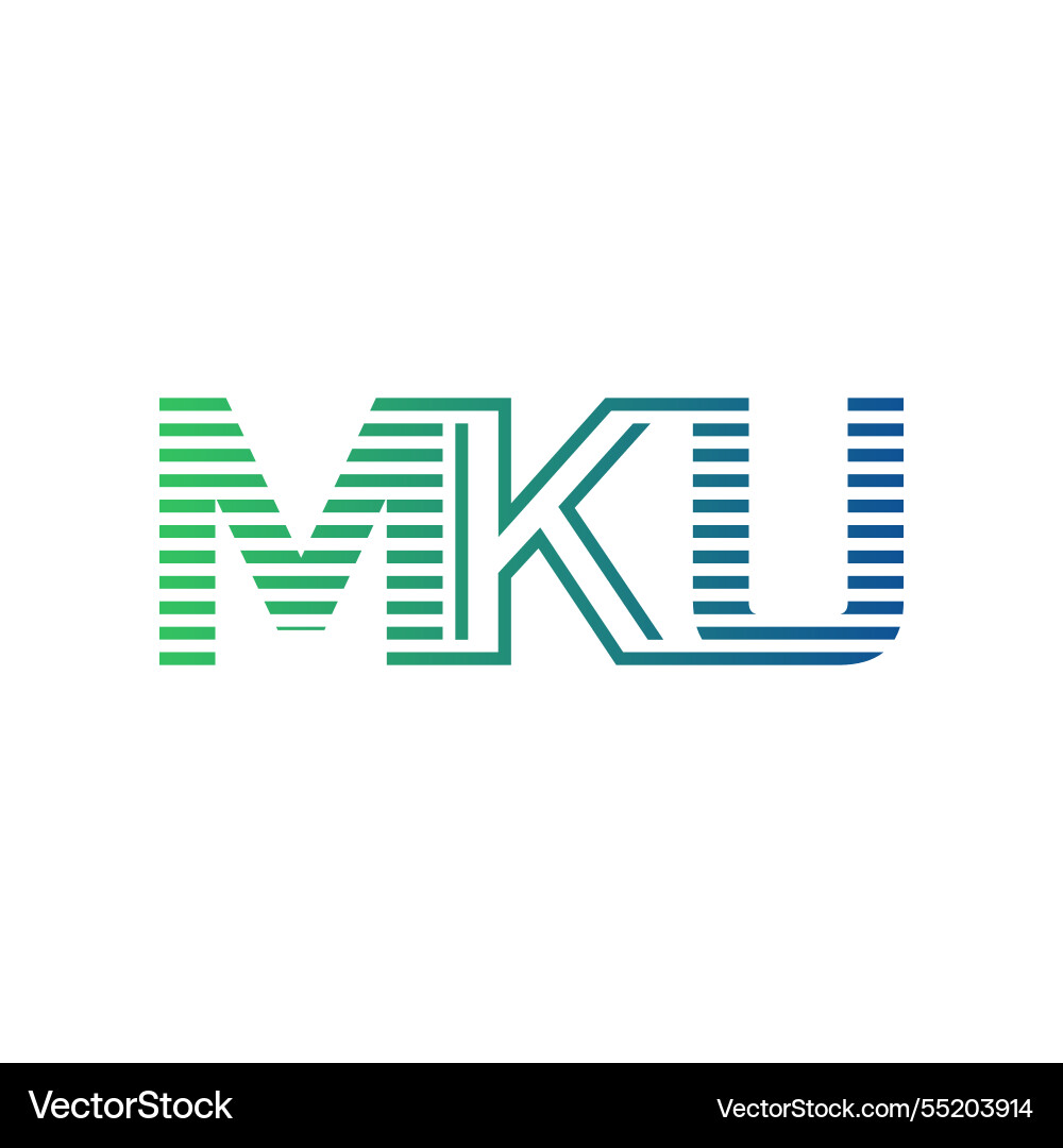 Modern mku logo design letter minimalist Vector Image