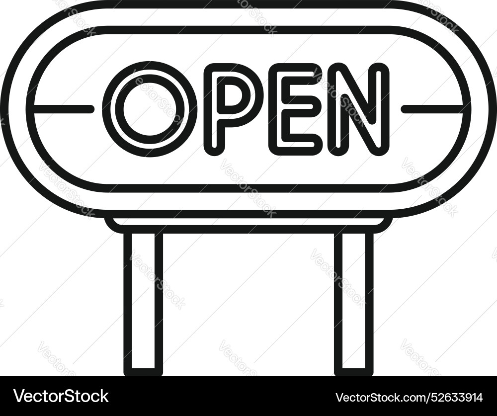 Oval open sign indicating shop Royalty Free Vector Image