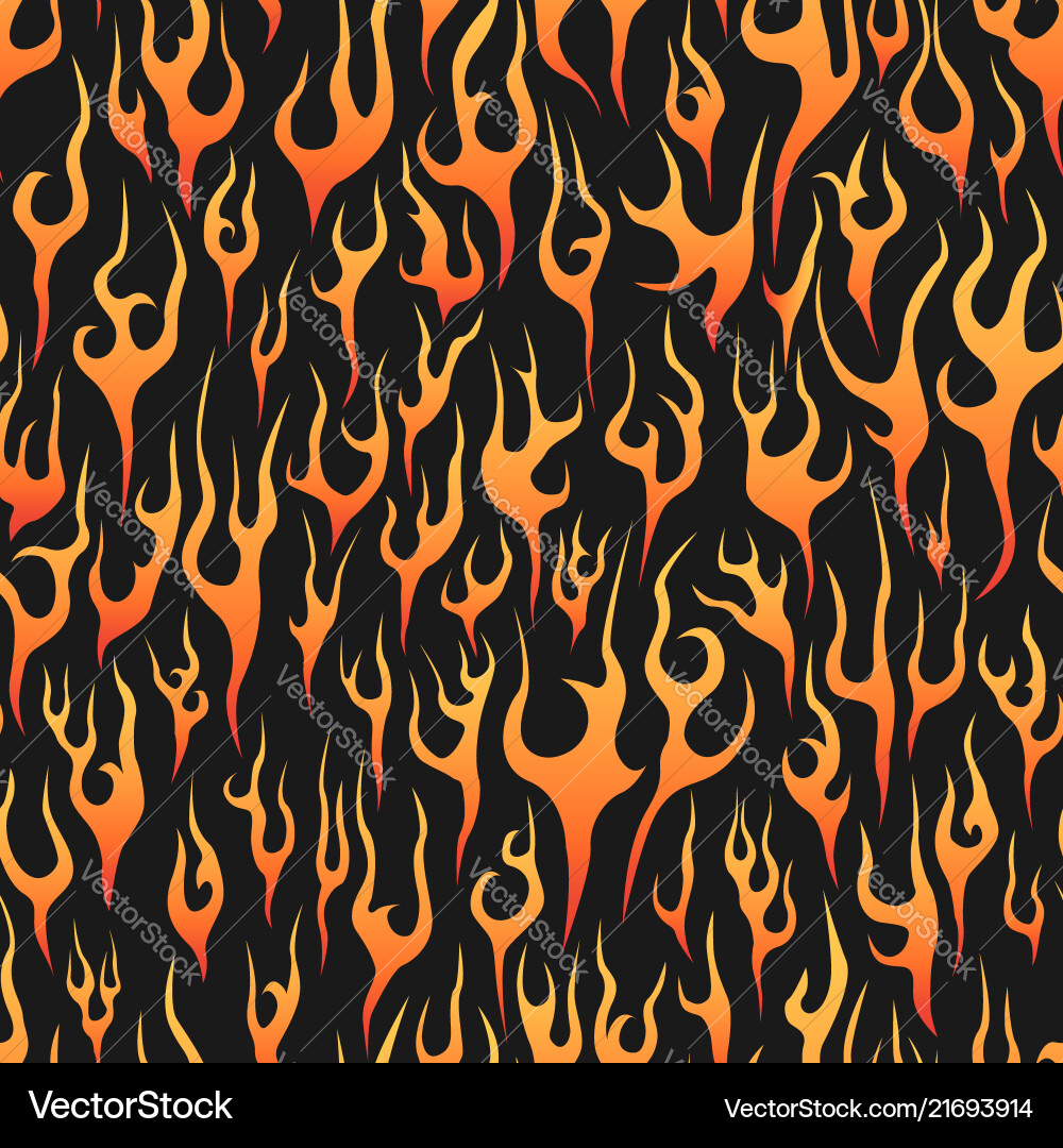 Seamless background of flames Royalty Free Vector Image