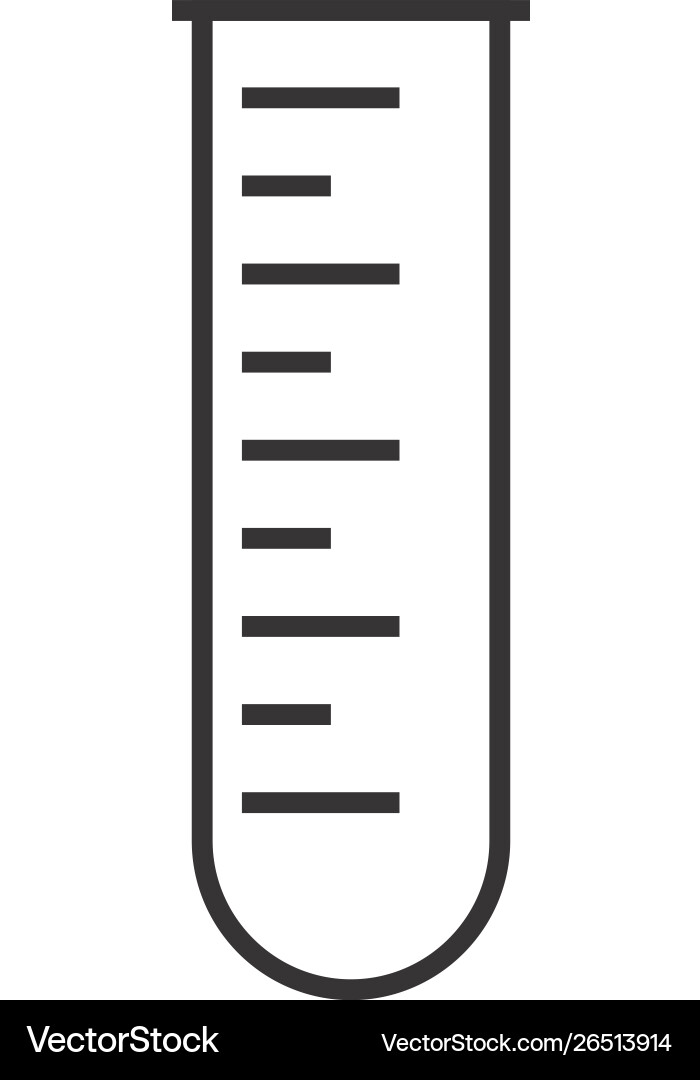 Test tube line black icon Royalty Free Vector Image