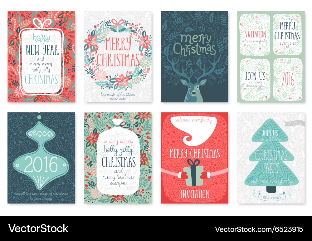 Christmas flyers doodle Royalty Free Vector Image