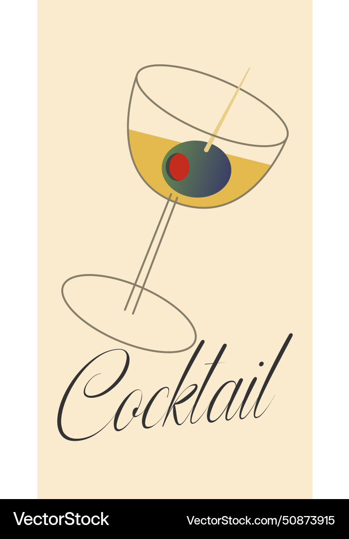 Cocktail promotional poster Royalty Free Vector Image