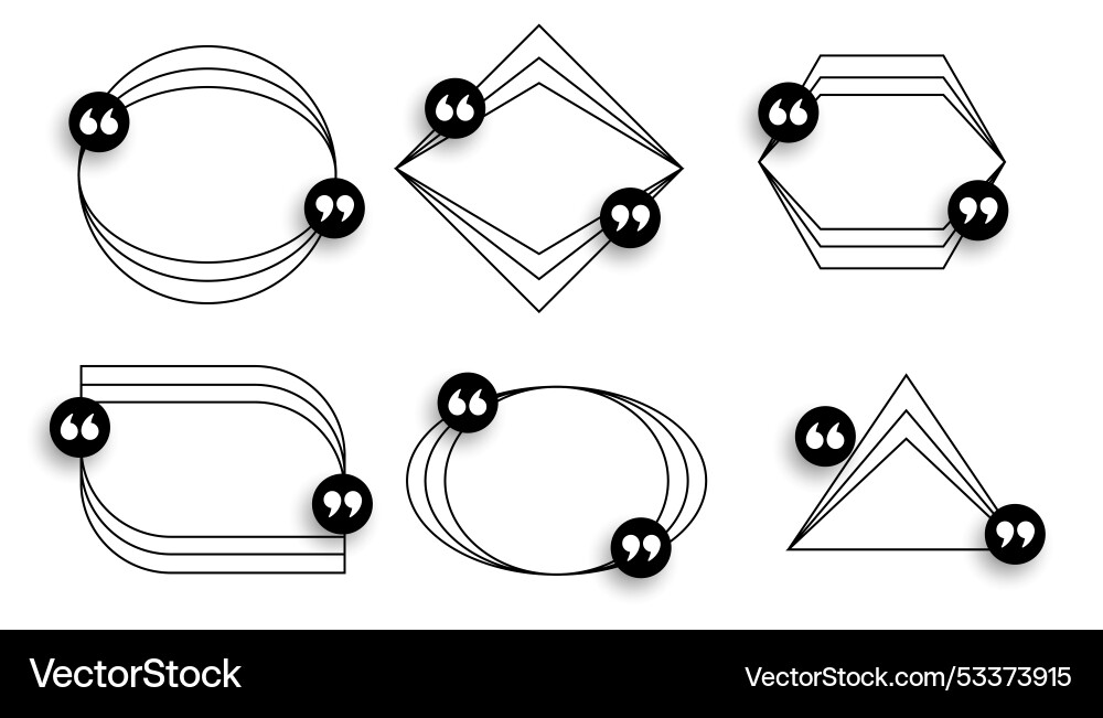 Collection of inverted comma frame icon template Vector Image