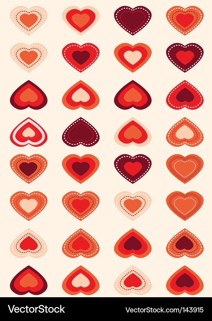 Colorful Heart Pattern Royalty Free Vector Image