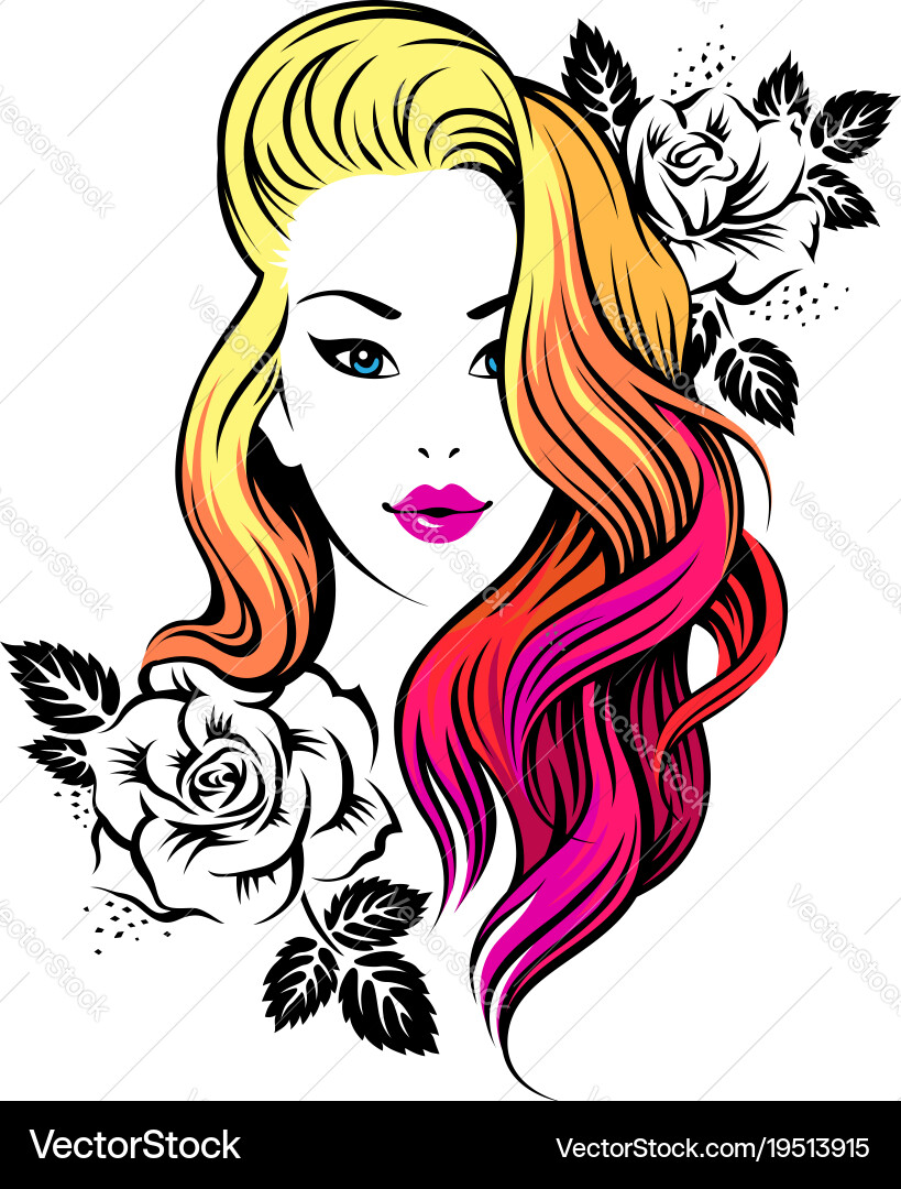 Girl hairstyle Royalty Free Vector Image - VectorStock