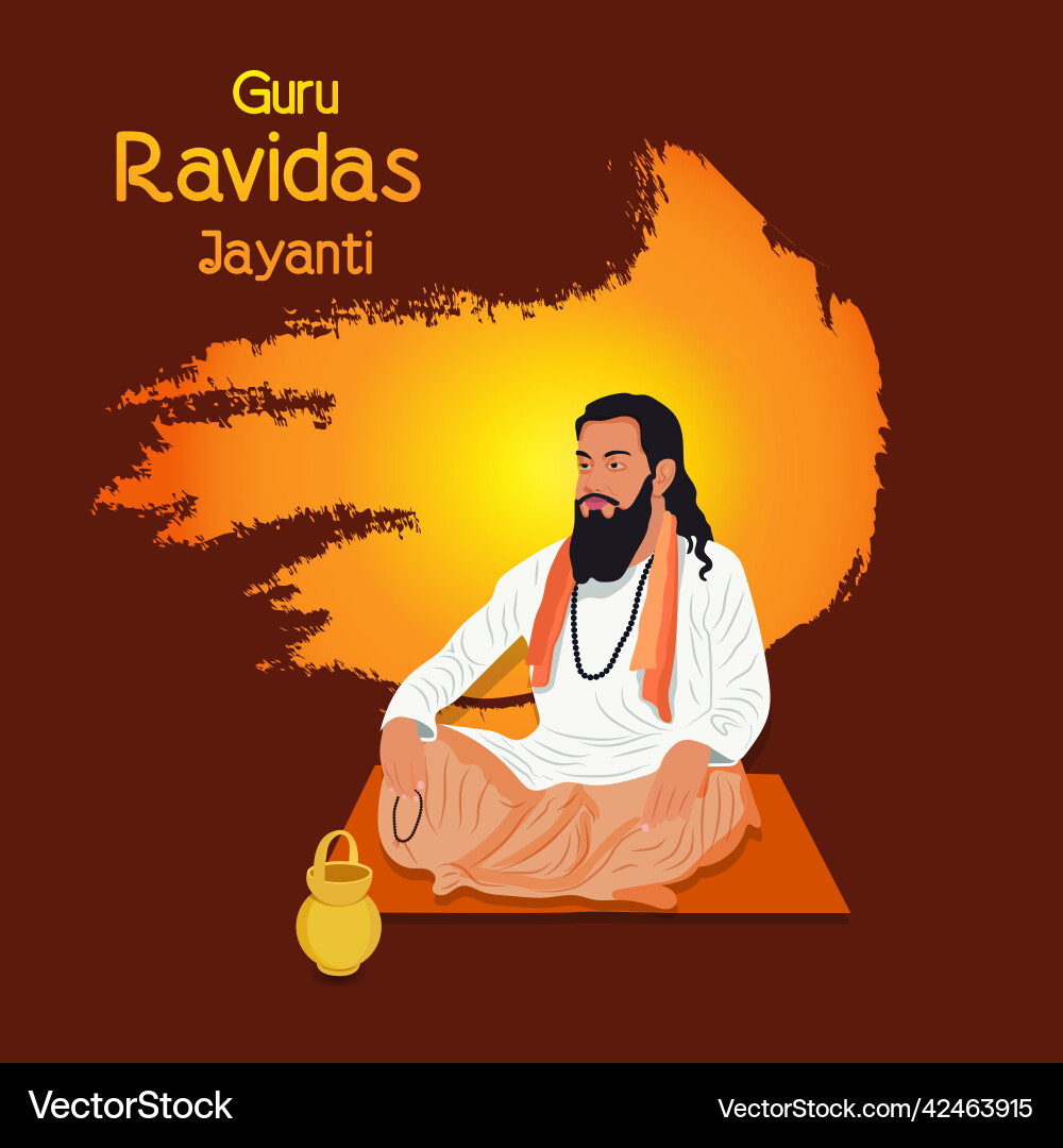 Guru ravidas jayanti greeting card Royalty Free Vector Image