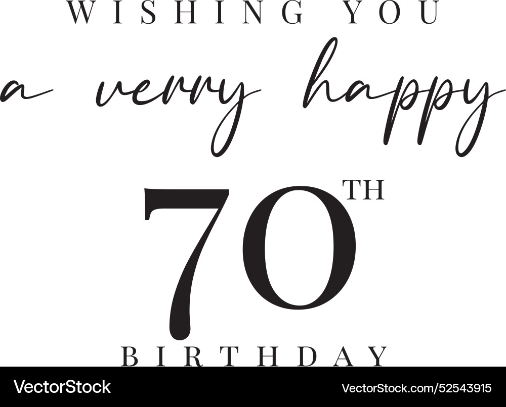Happy 70th birthday design on white background Vector Image