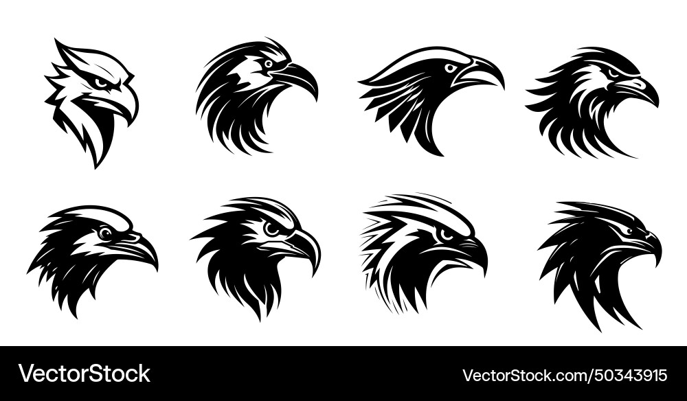 Head of raven crow abstract Royalty Free Vector Image