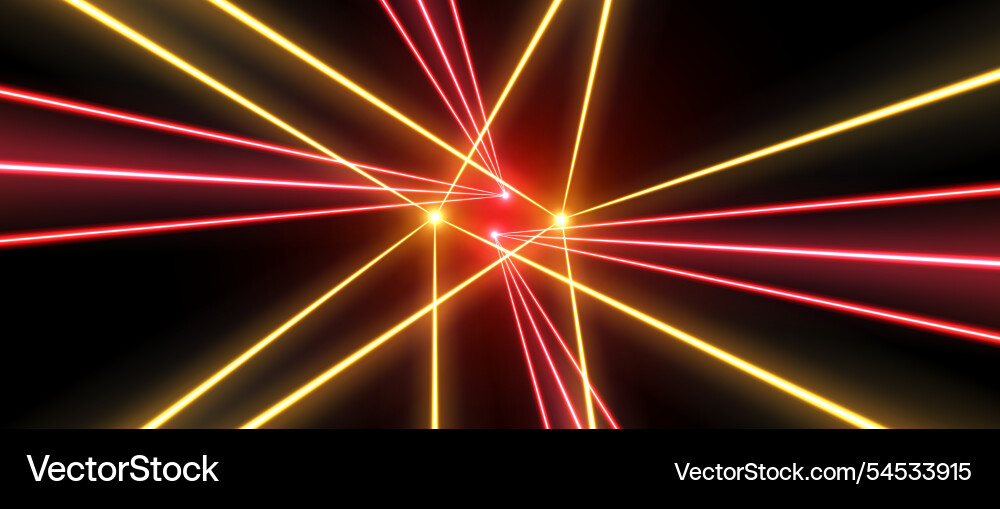 Laser rays or beams glowing neon lines bright Vector Image