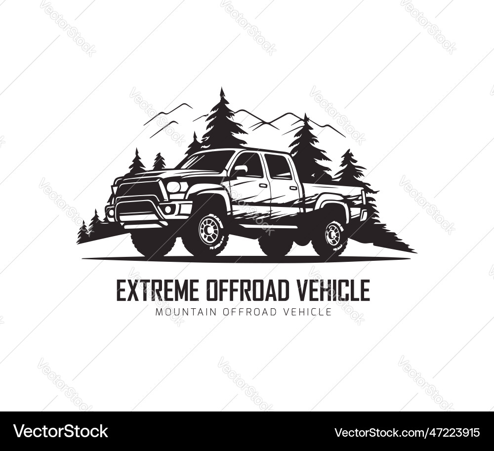 Mountain Off Road Logo - Extreme Adventure Vector Image