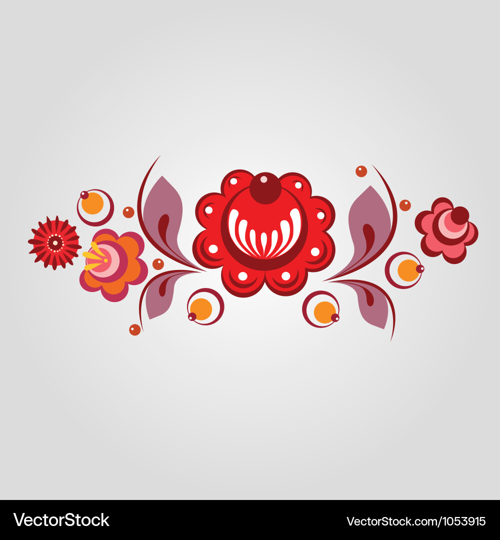 Russian Floral Ornament Royalty Free Vector Image