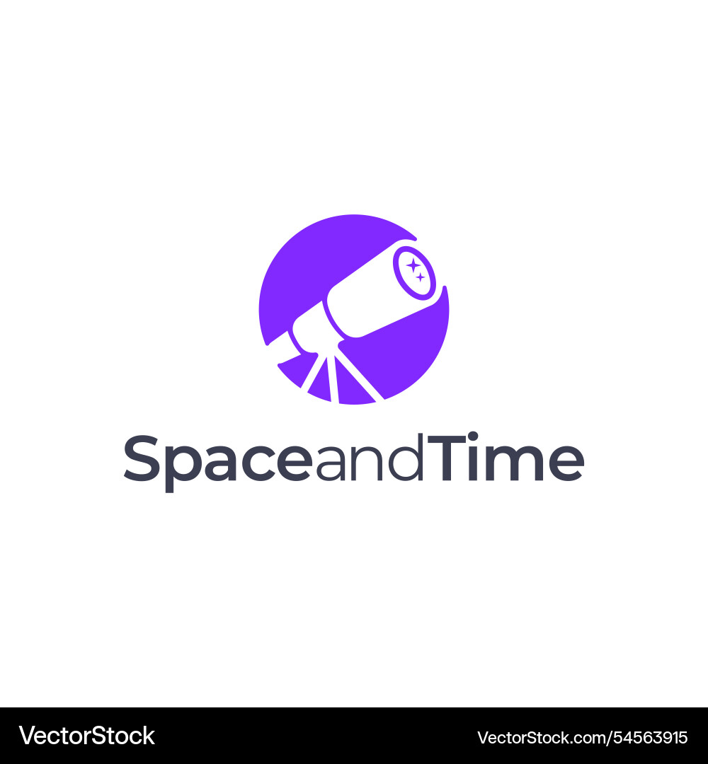Telescope space logo Royalty Free Vector Image